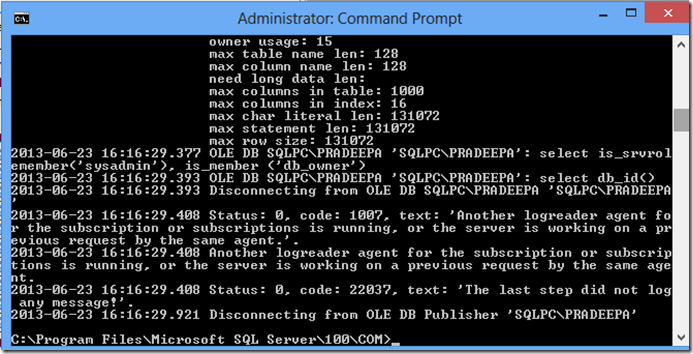 How to start replication agent in command prompt. – SQLServerScribbles.COM