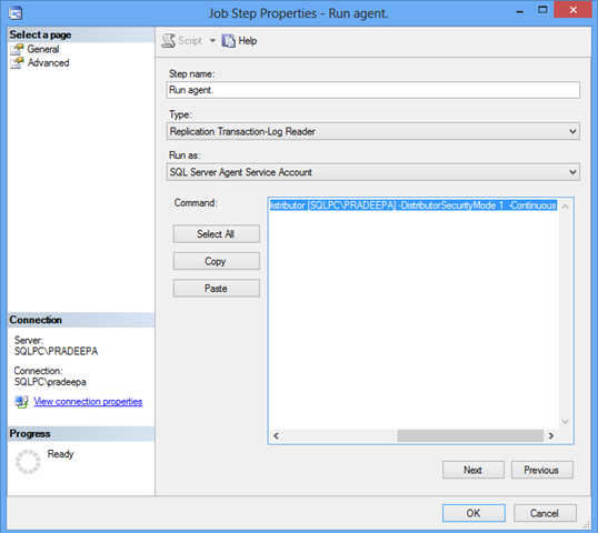 How to start replication agent in command prompt. – SQLServerScribbles.COM